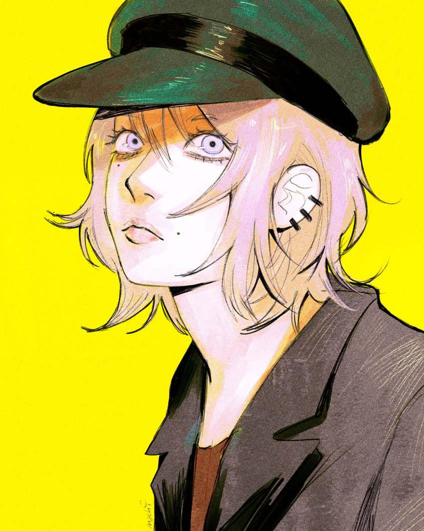 Safebooru - 1girl absurdres black hat black jacket chainsaw man closed mouth commission ear ...