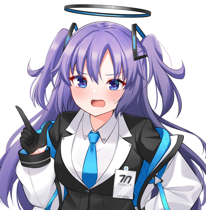 Safebooru - 1girl annoyed black gloves black halo black jacket blazer blue archive blue eyes ...