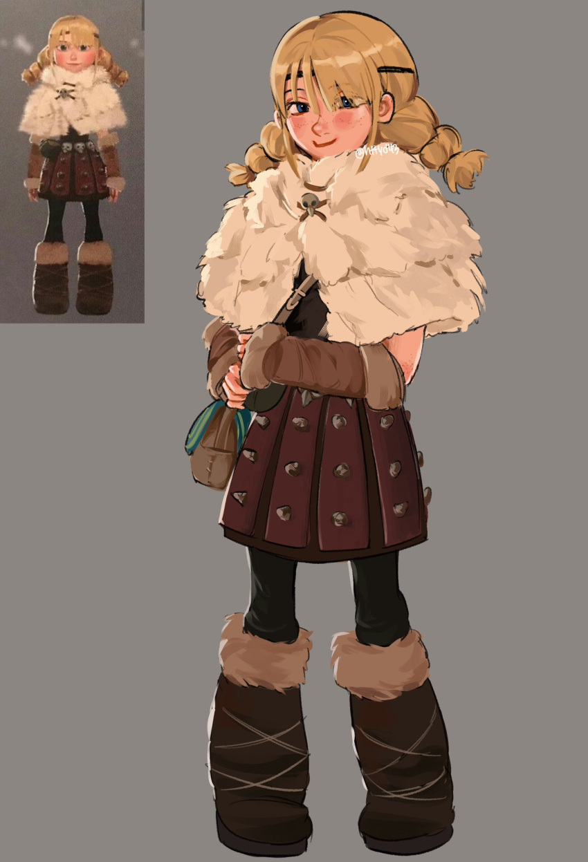 Safebooru - 1girl alternate hairstyle artist name astrid hofferson black pantyhose blonde hair ...