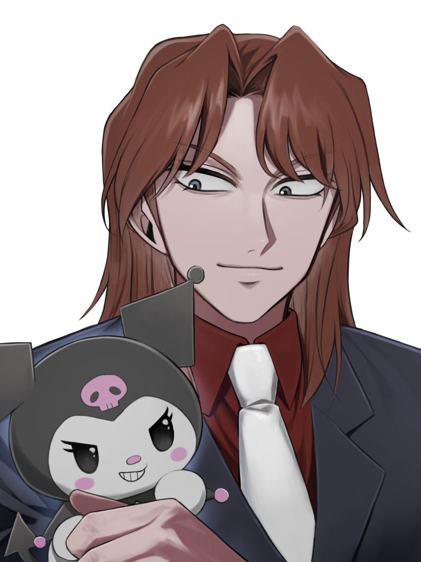 Safebooru - 1boy 1girl black jacket blazer brown hair closed mouth ...