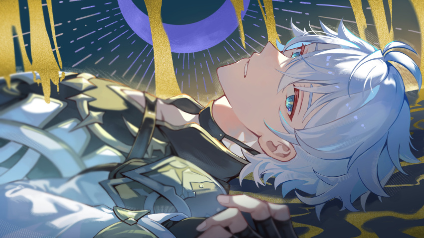 Safebooru - 1boy absurdres antenna hair black choker black gloves black shirt blue eyes choker ...