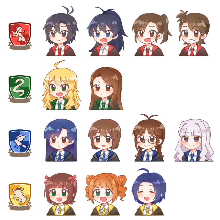 Safebooru - 6+girls absurdres ahoge akizuki ritsuko amami haruka antenna hair black eyes black ...