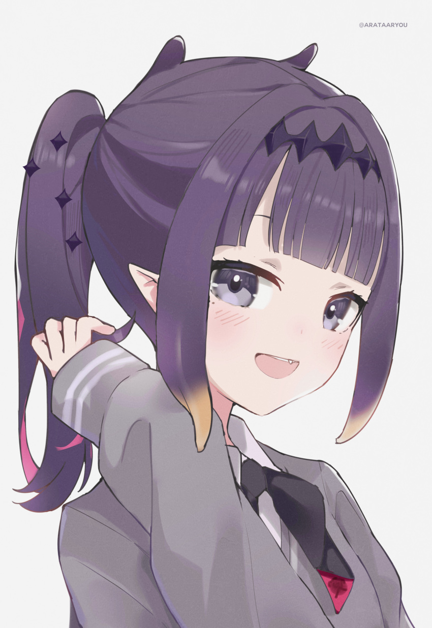 Safebooru - 1girl absurdres arata ryou blush fang grey sweater highres ...