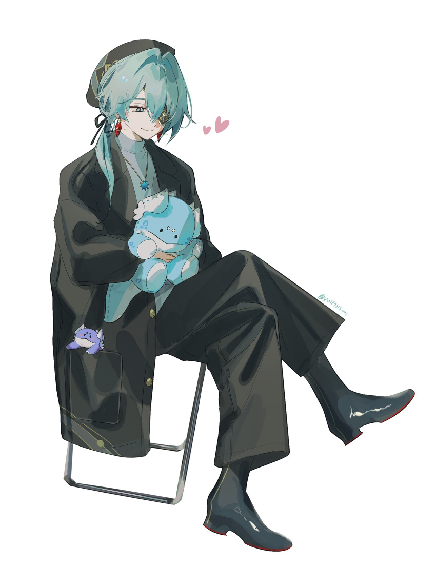 Safebooru - 1boy absurdres alternate costume anaxa (honkai: star rail) aqua hair closed mouth ...