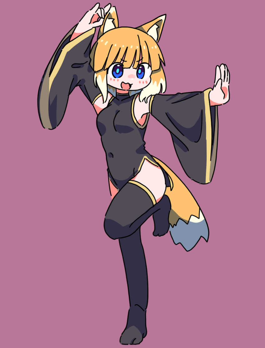 Safebooru - 1girl 9302w (user wjpg8475) animal ears black dress black thighhighs blonde hair ...