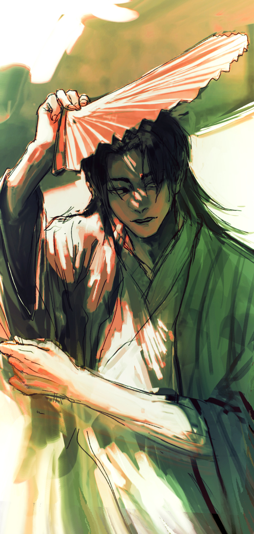Safebooru - 1boy arm up black eyes black hair chinese clothes chinese ...