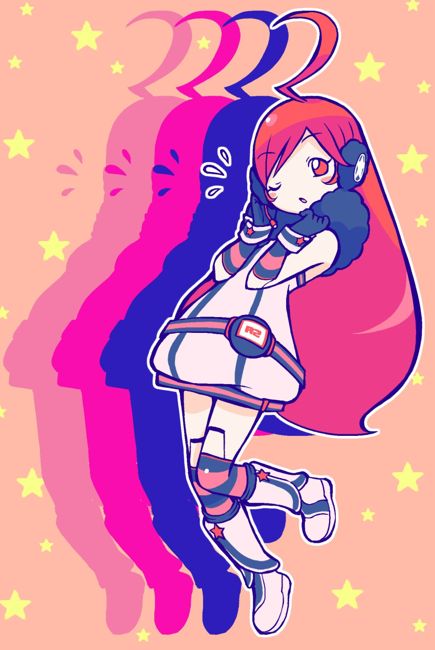 Safebooru - 1girl ahoge android belt blush stickers boots dress drop ...