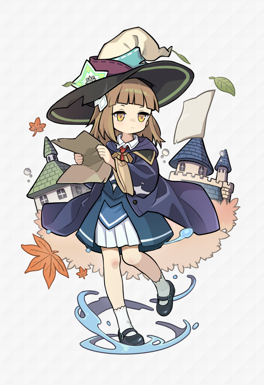 Safebooru - 1girl blunt bangs brown eyes brown hair castle closed mouth ...