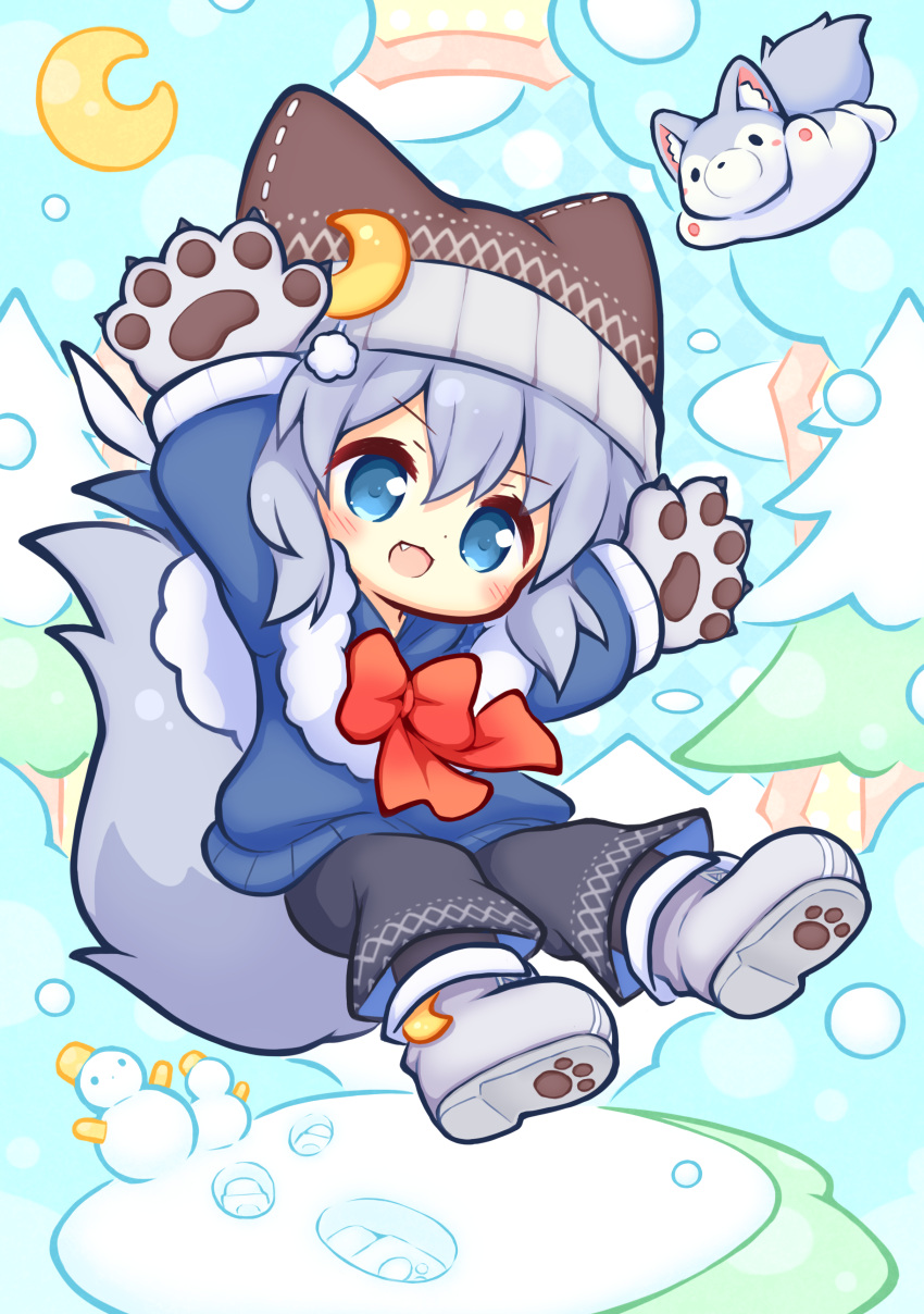 Safebooru - 1girl :d absurdres aikei ake animal animal ears animal ...
