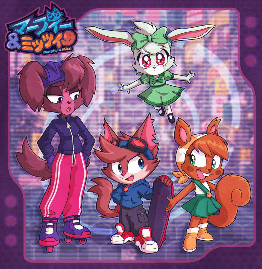 Safebooru - 1boy 2000s (style) 3girls ajmarekart animal ears blue eyes ...