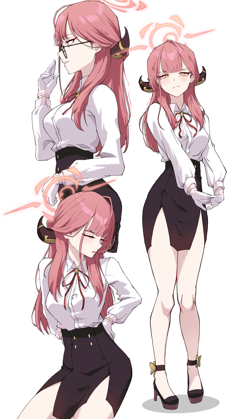 Safebooru - 1girl absurdres aru (blue archive) black shoes black skirt blue archive blush closed ...