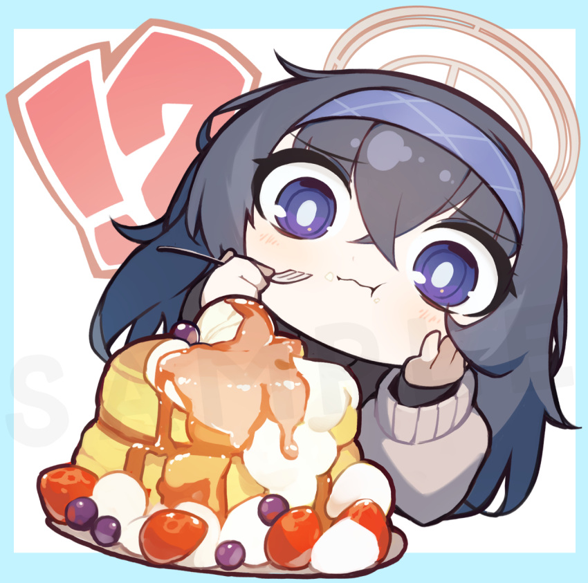 Safebooru - !? 1girl :t blue archive blueberry bright pupils brown ...