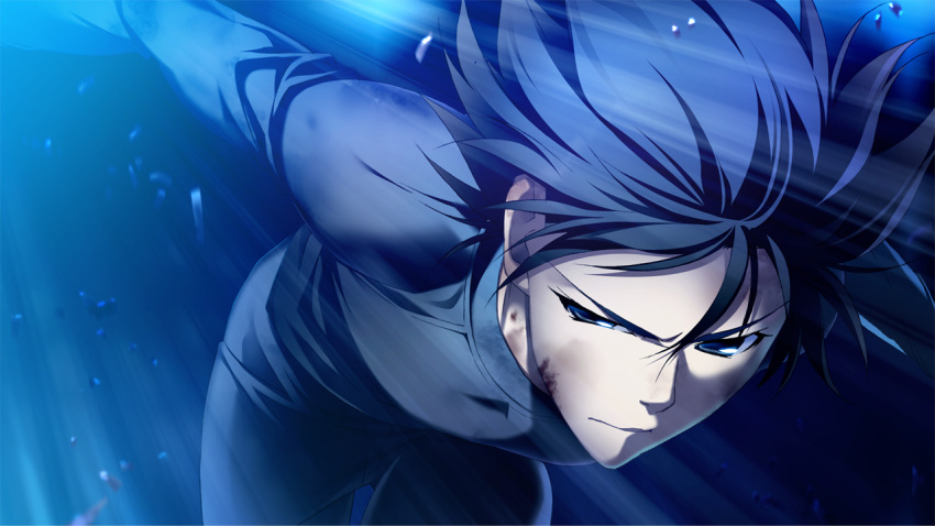 Safebooru - 1boy black hair black pants black shirt blood blood on face ...