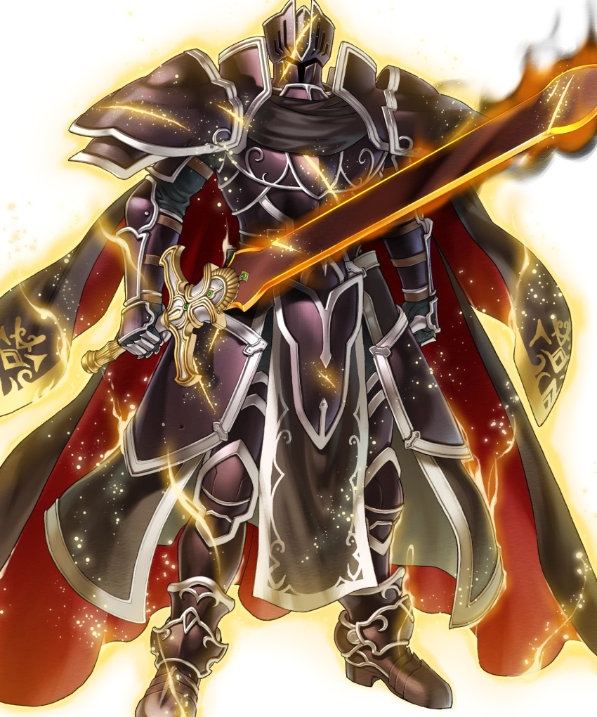 Safebooru - 1boy armor aura black armor black cape black knight (fire ...