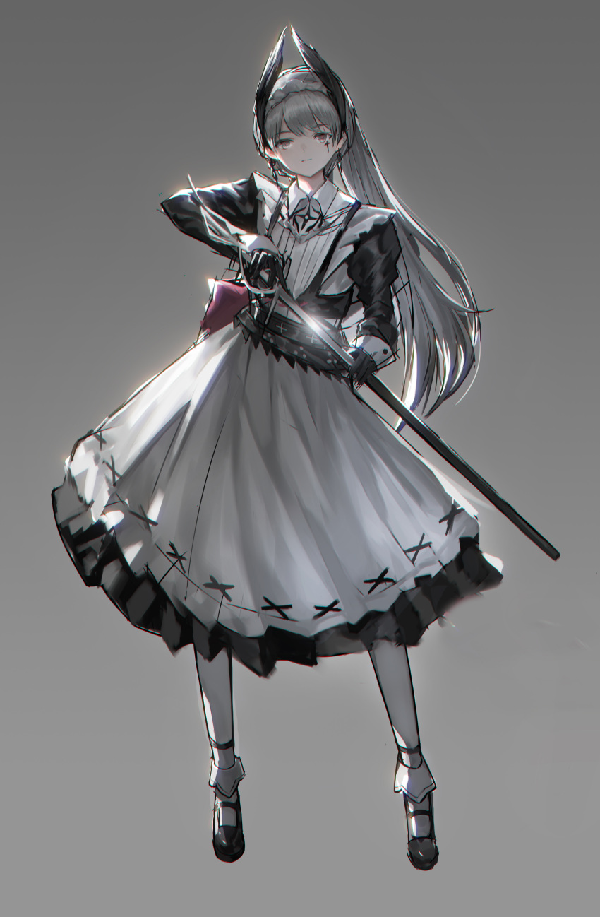 Safebooru - 1girl absurdres apron arknights black dress black gloves black shoes closed mouth ...