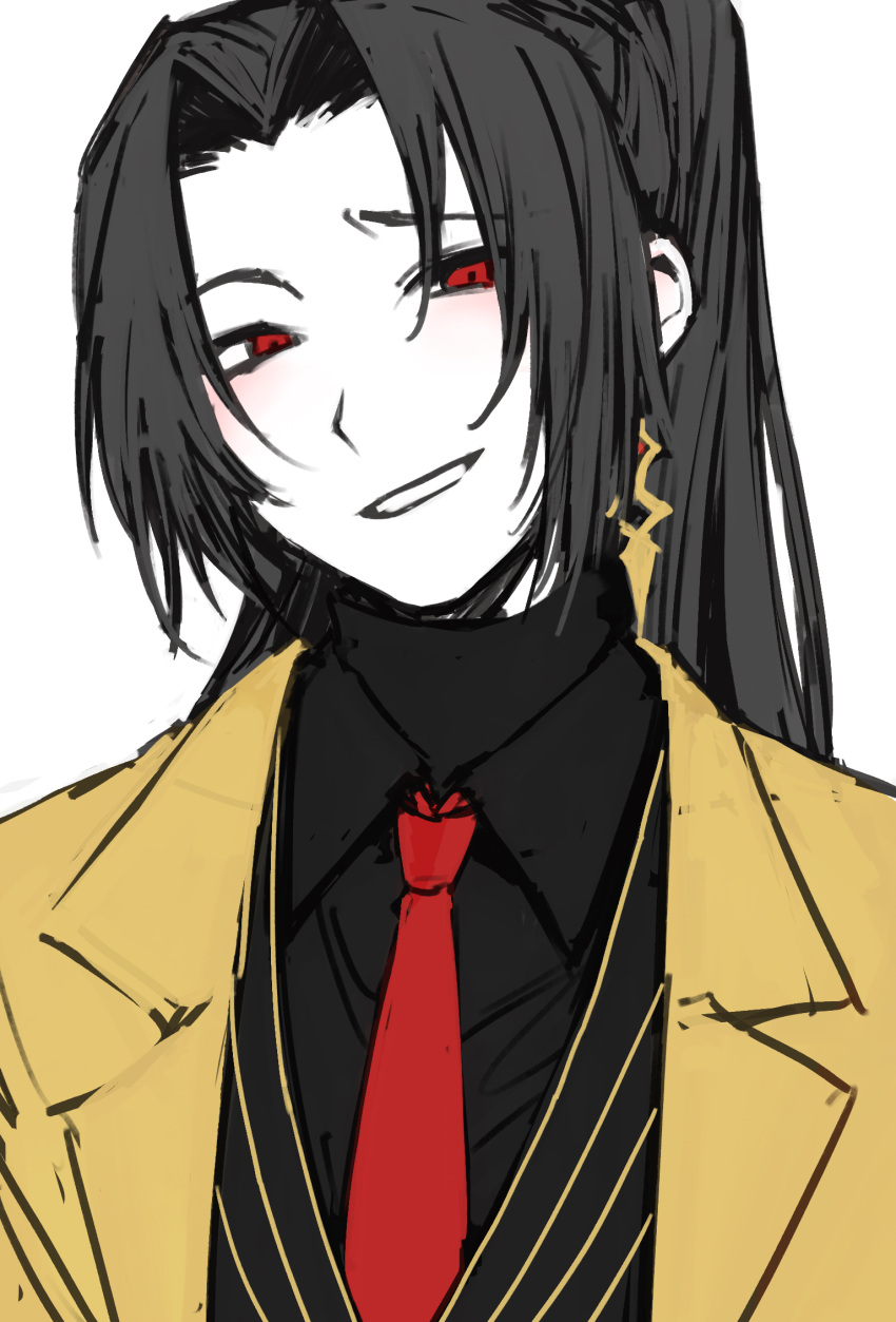 Safebooru - 1boy black hair black shirt contempt awe (e.g.o) e.g.o (project moon) earrings head ...