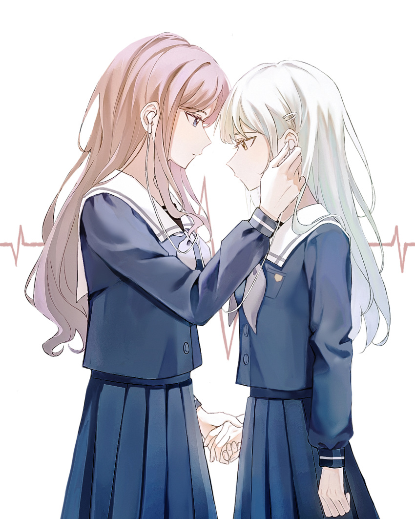 Safebooru - 2girls bang dream! bang dream! it's mygo!!!!! blue eyes blue skirt blue sky brown ...