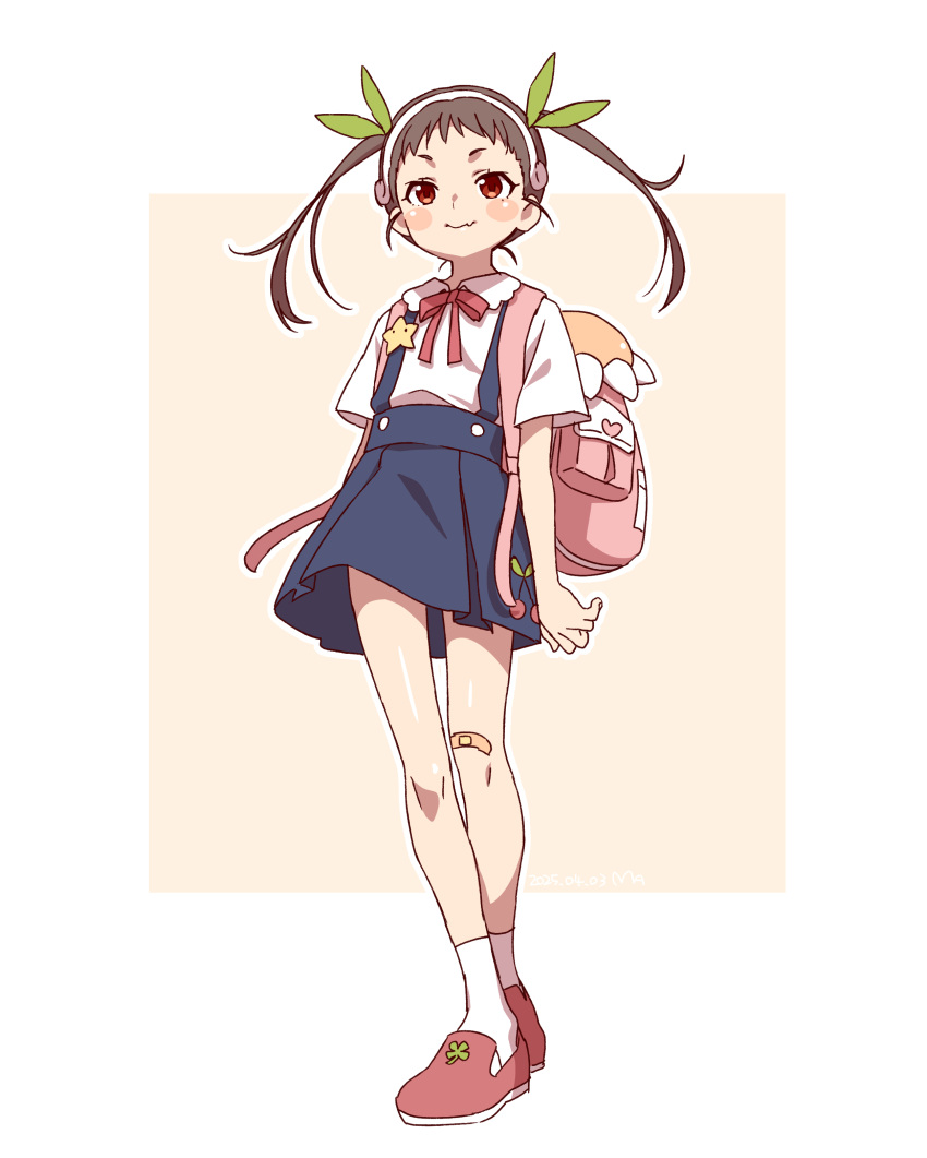 Safebooru - 1girl absurdres backpack bag bandaid bandaid on knee ...