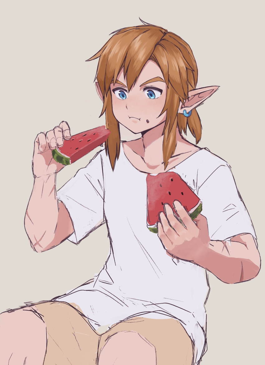 Safebooru - 1boy blonde hair blue eyes commentary request earrings ...