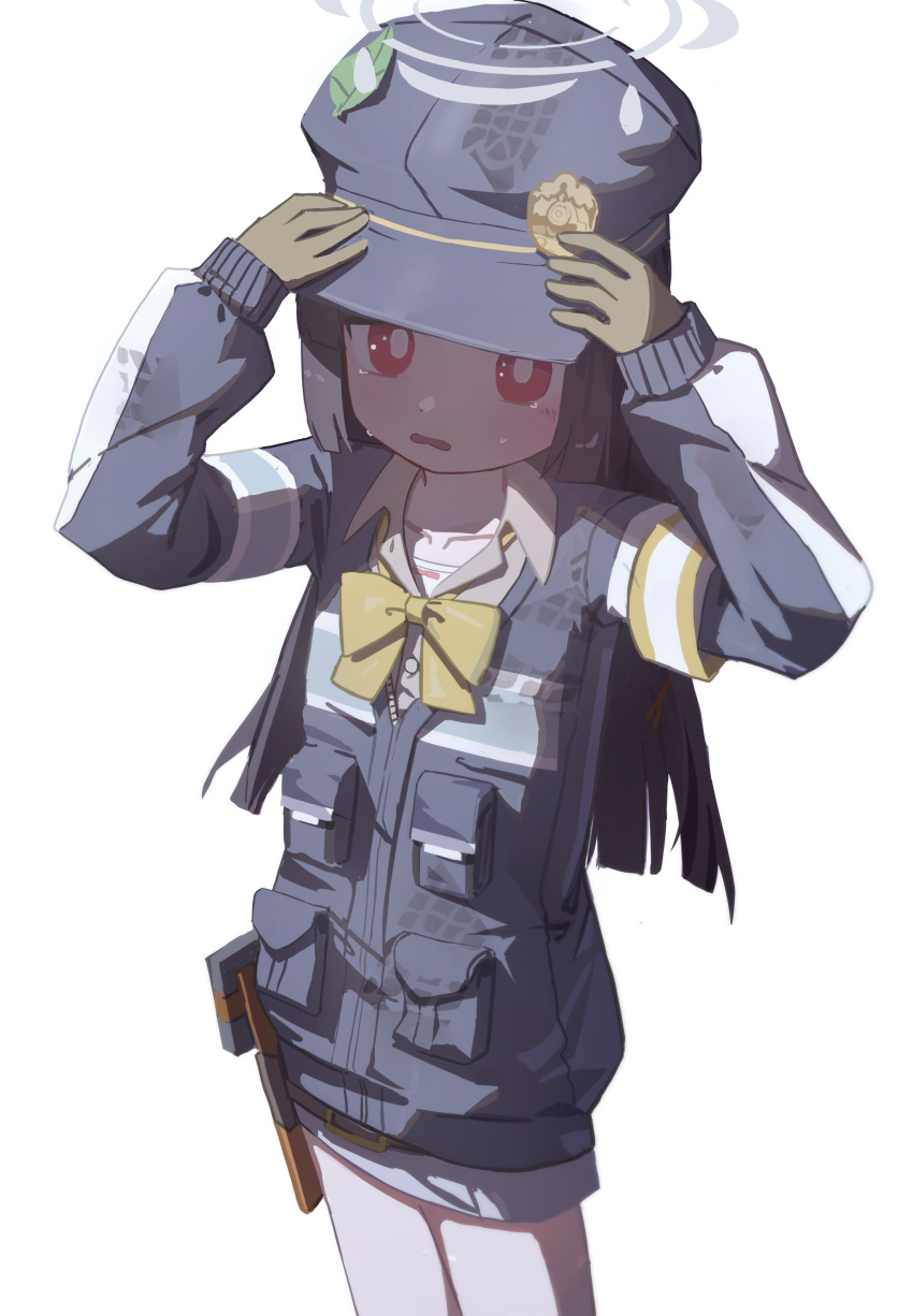 Safebooru - 1girl absurdres adjusting clothes adjusting headwear aoba (blue archive) aoba (blue ...