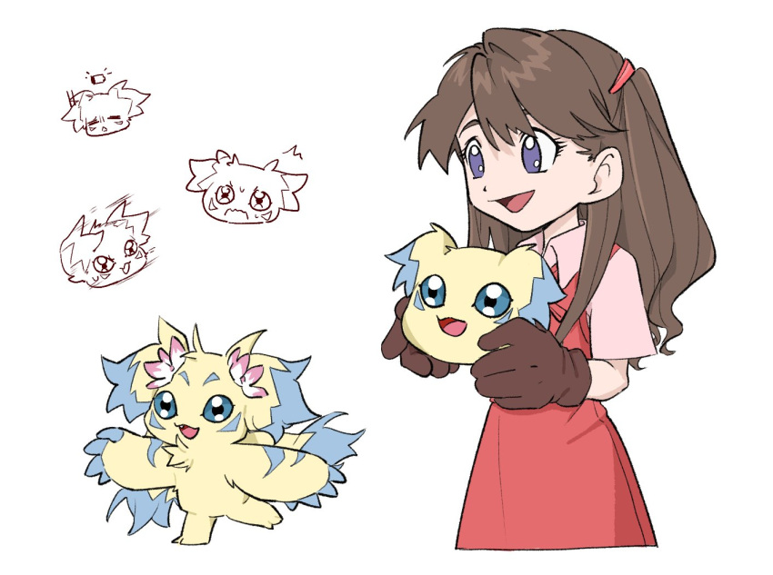 Safebooru - 1girl :d ^^^ animal animalization apron basil ...