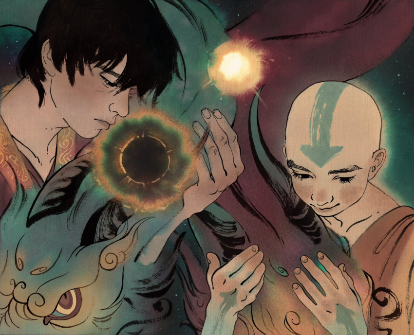 Safebooru - 2boys aang arrow tattoo avatar: the last airbender avatar ...