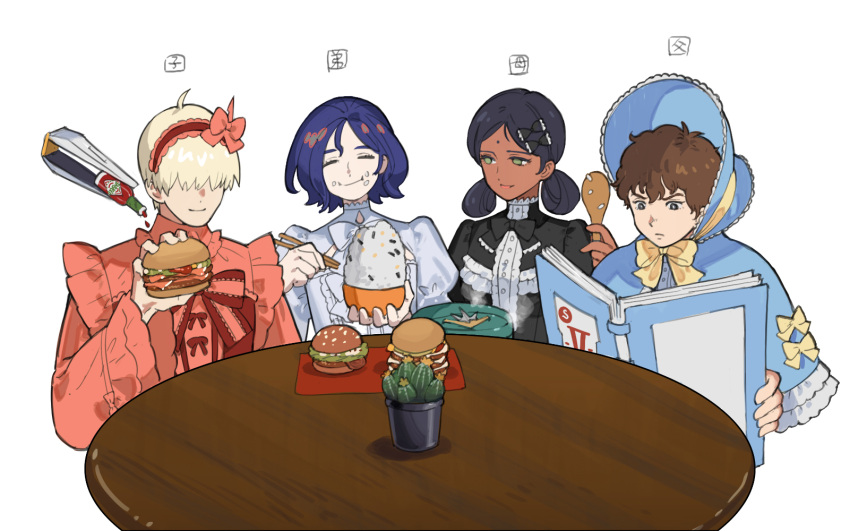 Safebooru - 1girl 3boys amuro ray bindi bit (gundam) black hair blonde ...