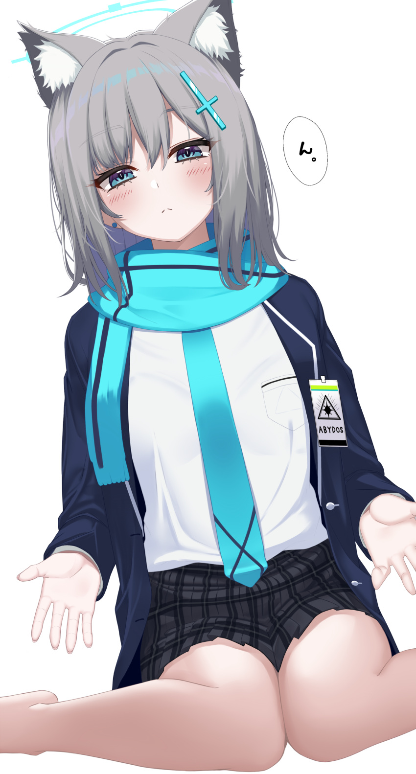 Safebooru - 1girl absurdres animal ear fluff animal ears black jacket black skirt blue archive ...