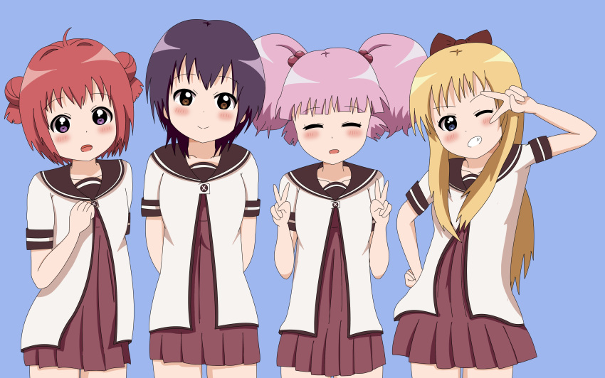 Safebooru 4girls Absurdres Akaza Akari Blonde Hair Bow Funami Yui 1402