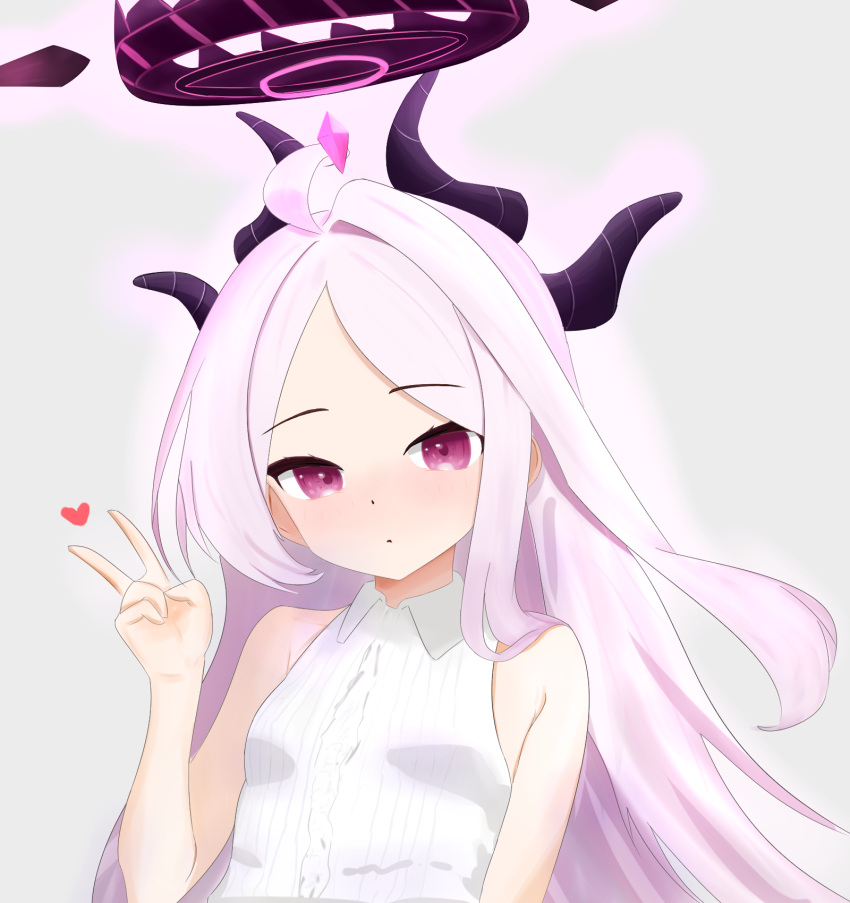 Safebooru - ahoge black halo blue archive blush breasts demon girl demon horns doffln90427 halo ...