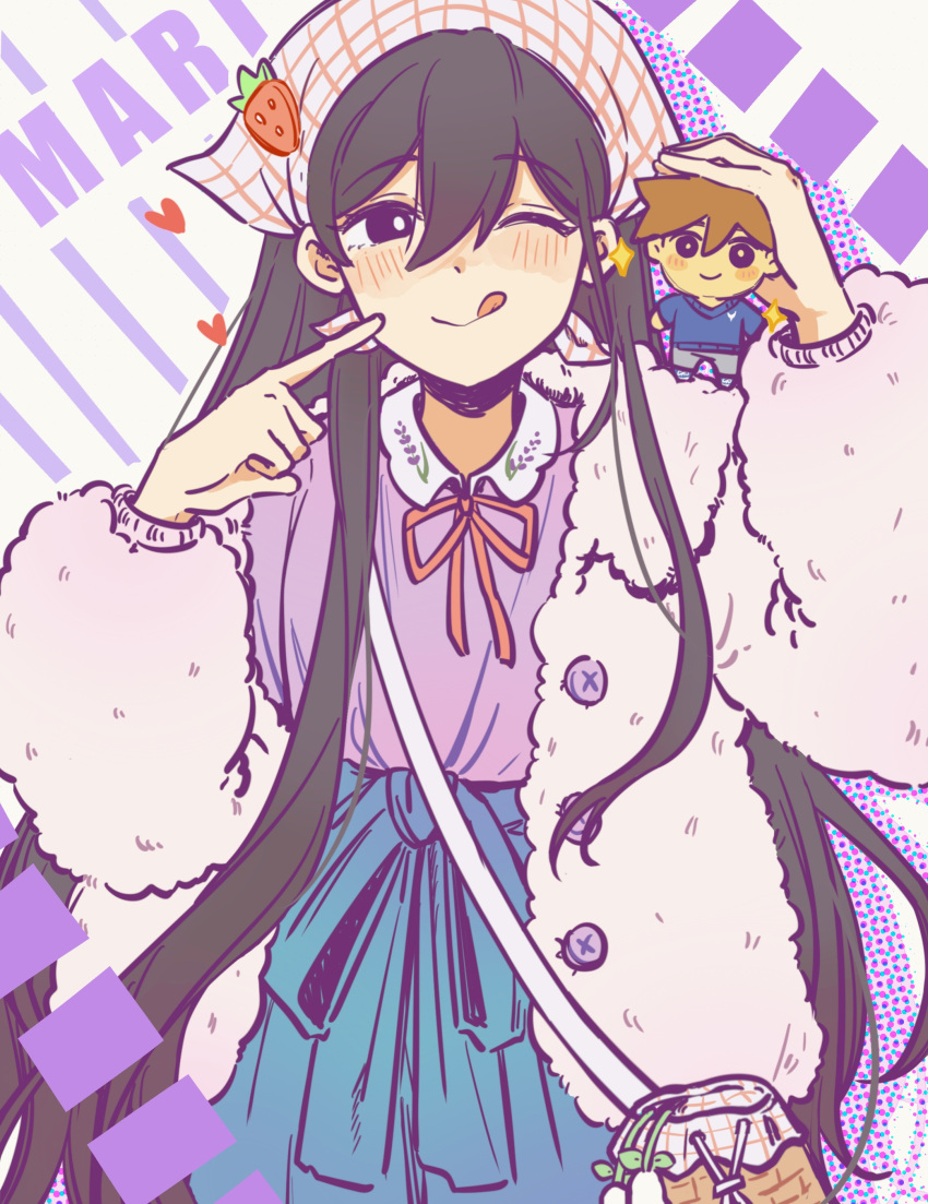 Safebooru - 1girl absurdres alternate costume bag bailan1130 black eyes black hair blush ...