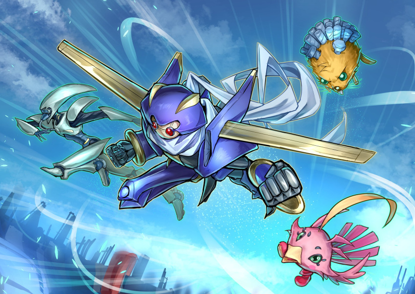 Safebooru - 2boys armor beak bird blue armor body fur brown fur ...