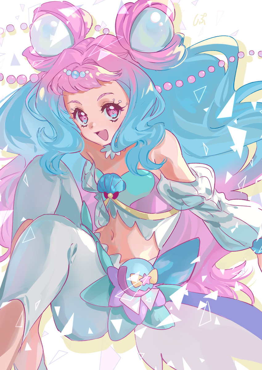 Safebooru - 1girl absurdres aqua shirt back bow bag bow bare shoulders beads blue bag blue bow ...