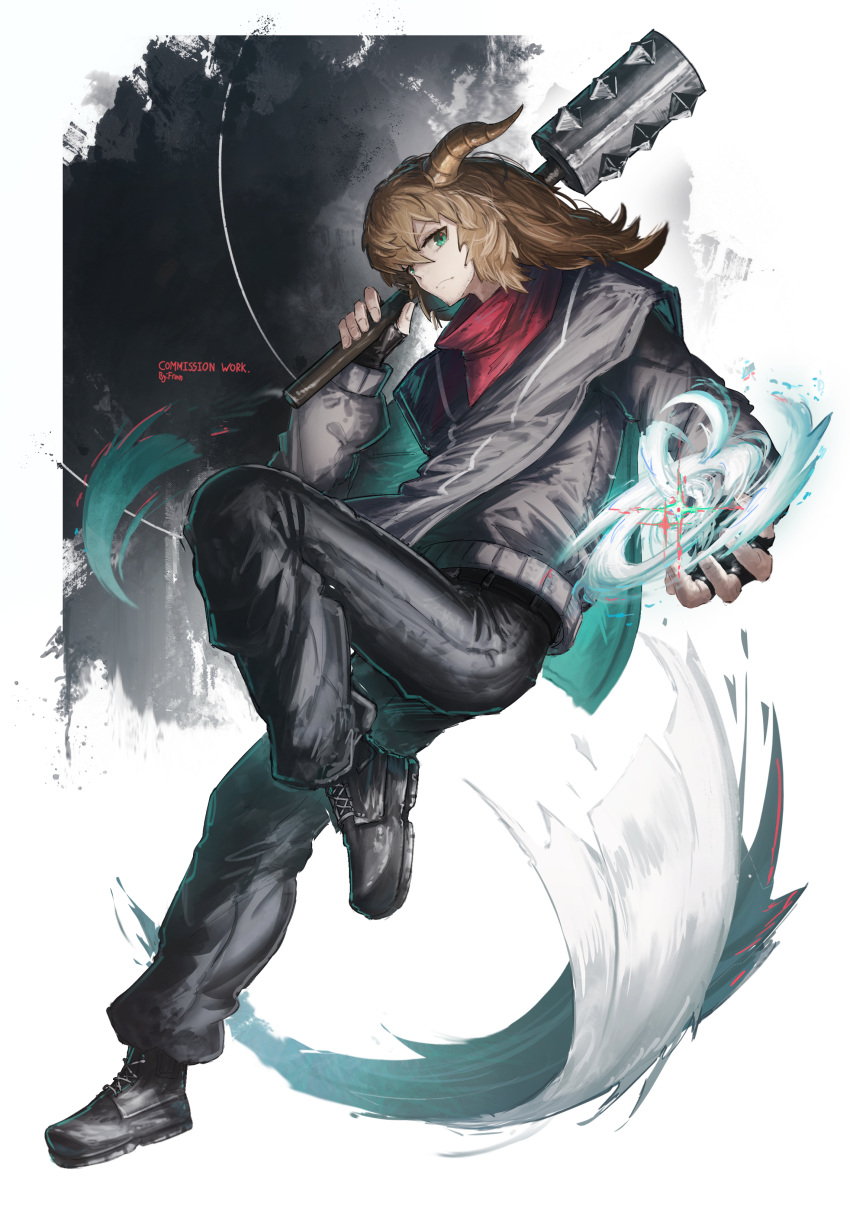 Safebooru - 1boy absurdres artist name black boots black jacket black pants blonde hair boots ...