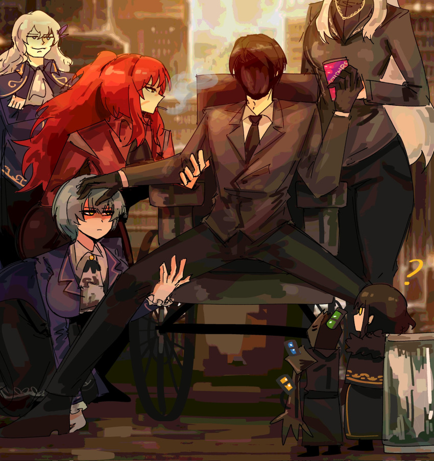 Safebooru - 2boys 4girls ? angela (project moon) angelica (project moon) arczaeon argalia ...