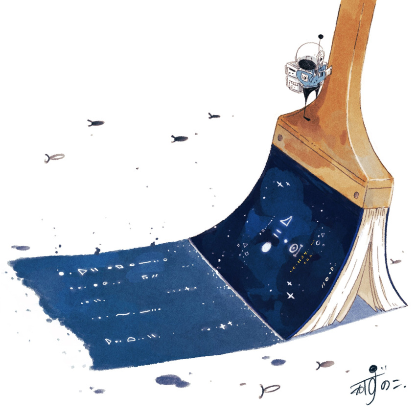 Safebooru - 1other artist name backpack bag blue jacket book commentary ...