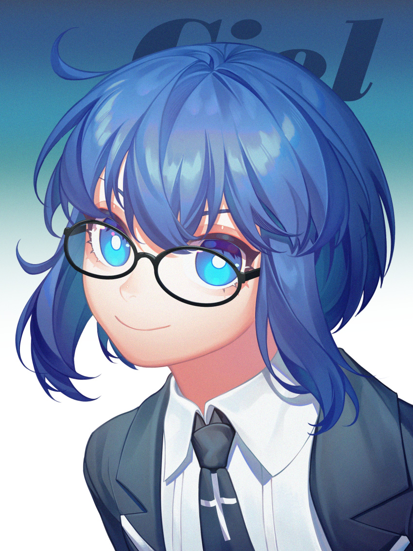 Safebooru - 1girl absurdres black jacket black necktie blue eyes blue ...
