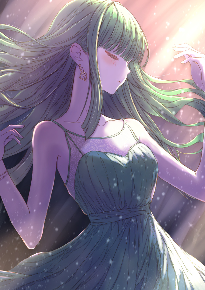 Safebooru - 1girl blunt ends blunt sidelocks blush bracelet closed eyes ...