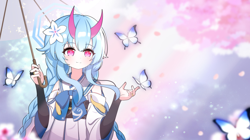 Safebooru - 1girl absurdres blue archive blue bow blue bowtie blue hair bow bowtie braid bridal ...