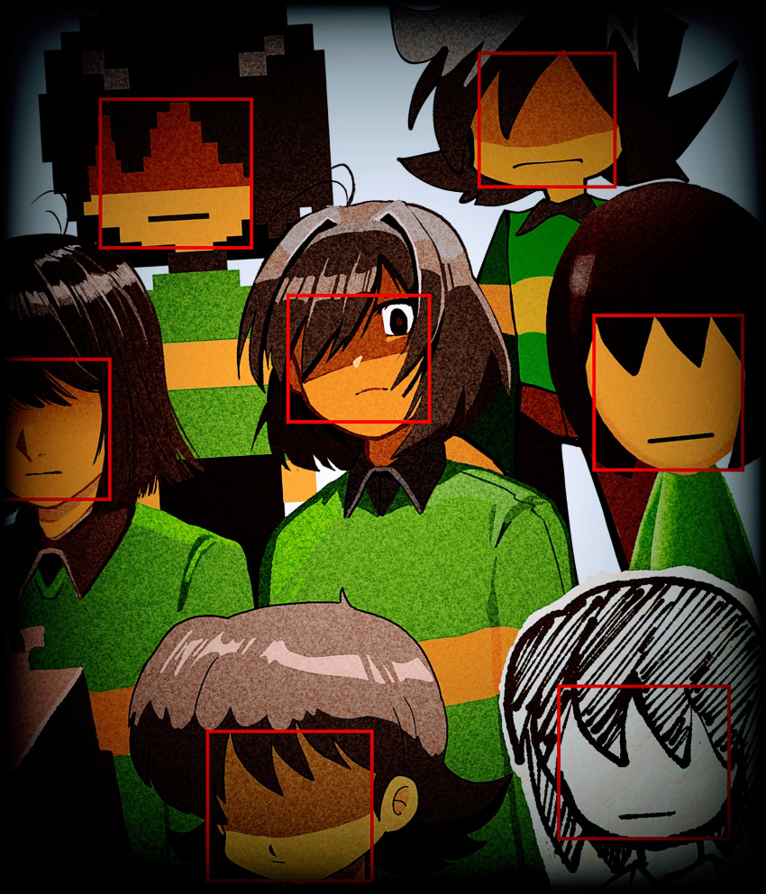 Safebooru - 6+others colored skin deltarune highres kris (deltarune ...