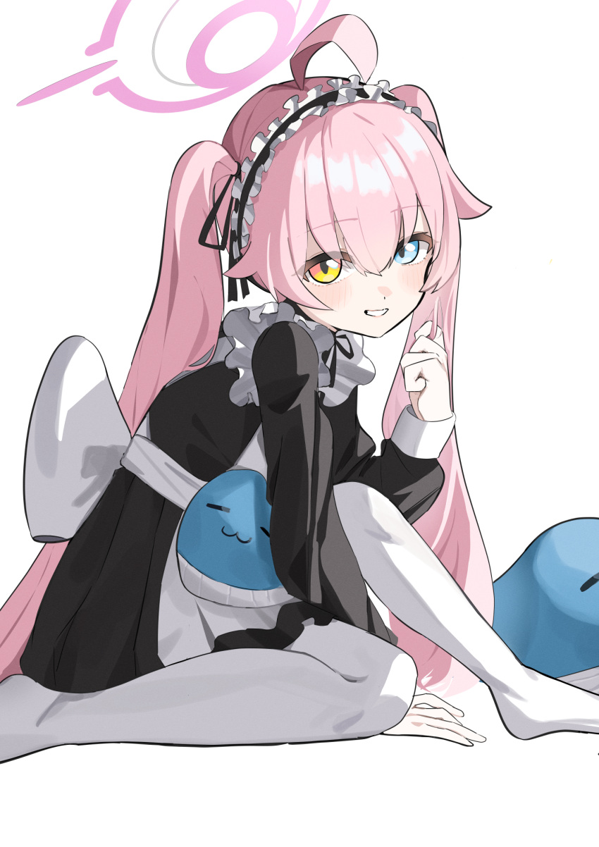 Safebooru - 1girl ahoge alternate costume alternate hairstyle apron black dress blue archive ...