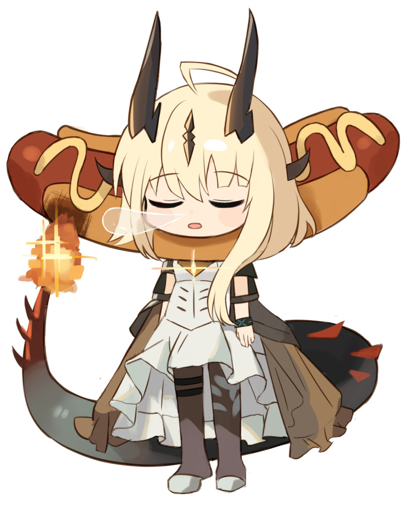 Safebooru - 1girl ahoge arknights black horns black pantyhose blonde ...