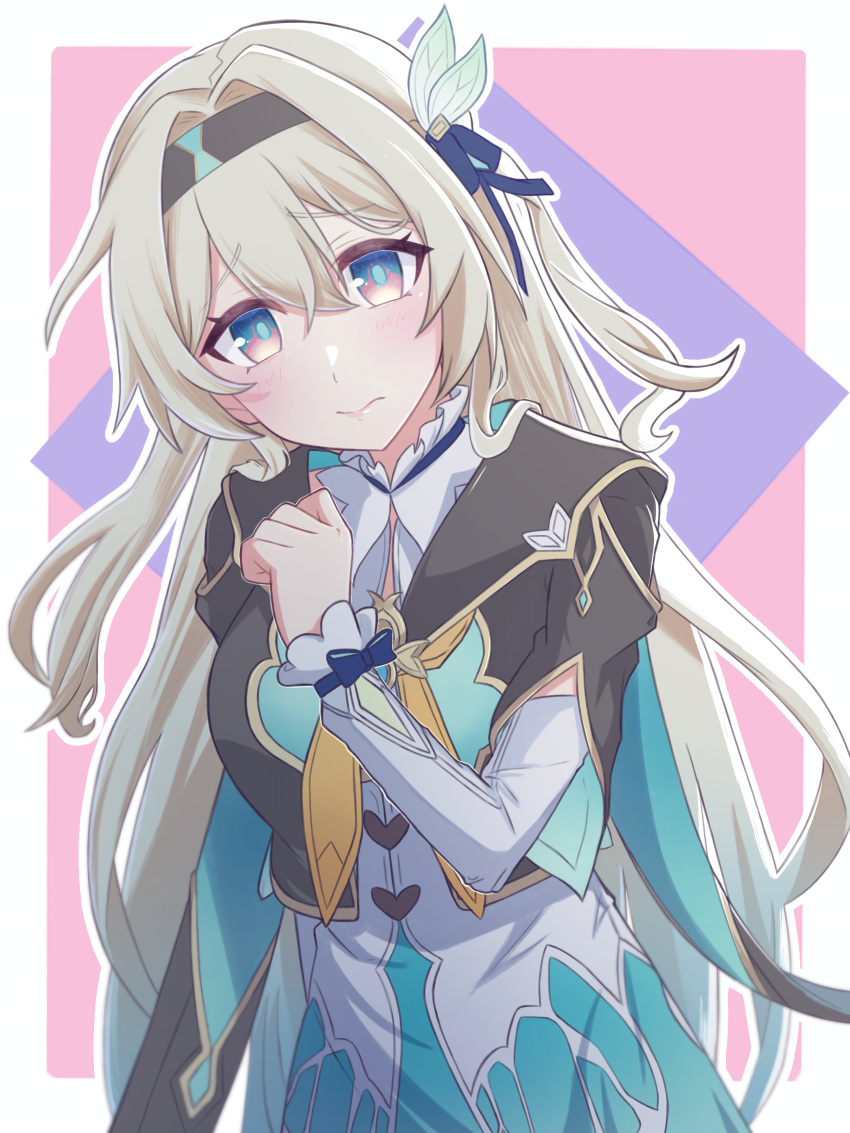 Safebooru - 1girl absurdres aqua dress black hairband black jacket blue eyes blush closed mouth ...
