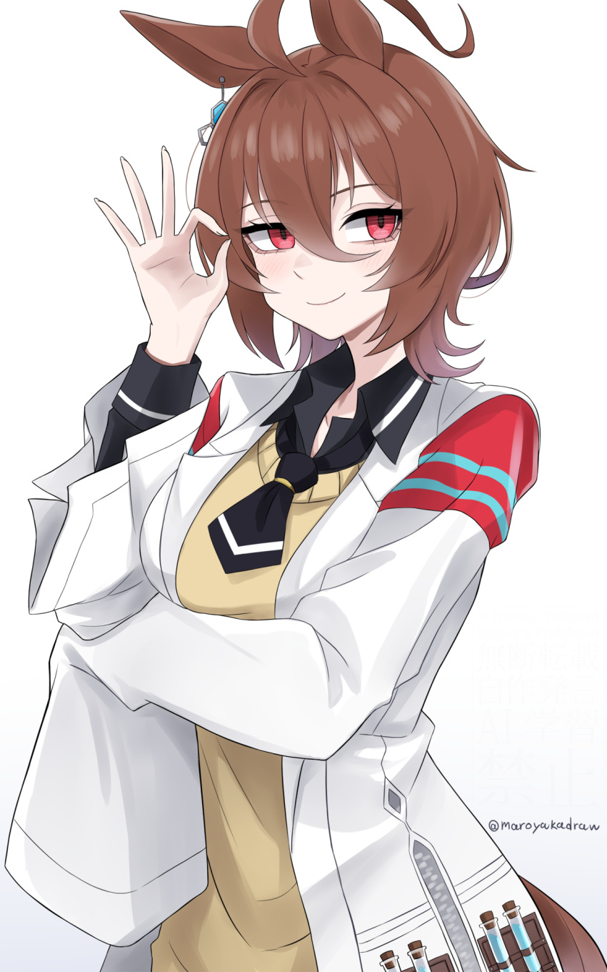 Safebooru - 1girl agnes tachyon (umamusume) ahoge animal ears artist name black necktie black ...