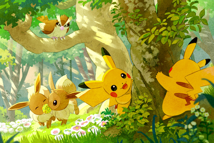 Safebooru - artist request bird blurry blurry foreground eevee forest ...