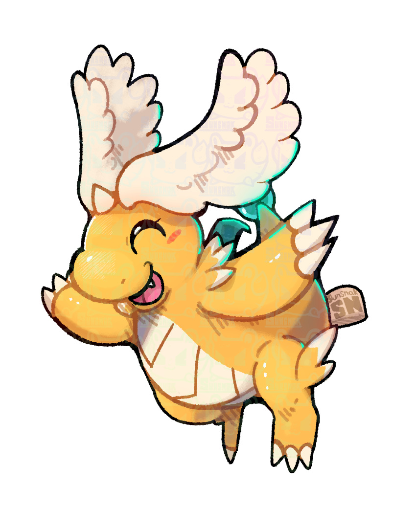 Safebooru - claws closed eyes dragon dragonite head wings highres horns ...