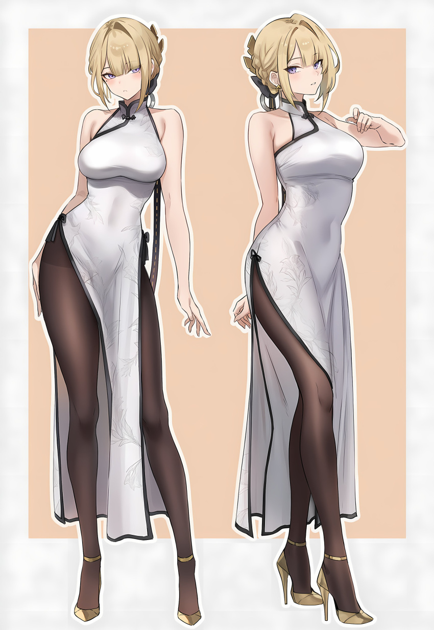 Safebooru - absurdres black pantyhose china dress chinese clothes dress evelyn chevalier high ...