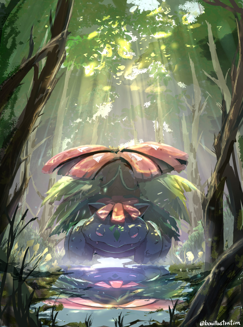 Safebooru - absurdres bo (bouillustration) canopy (forest) closed mouth ...