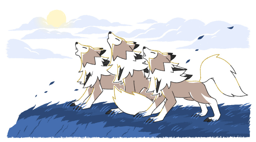 Safebooru - blue grass cliff closed eyes clouds commentary commission ...
