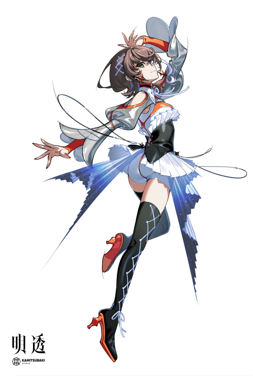 Safebooru - 1girl asu (sinsekai) black socks blush brown hair clothing ...